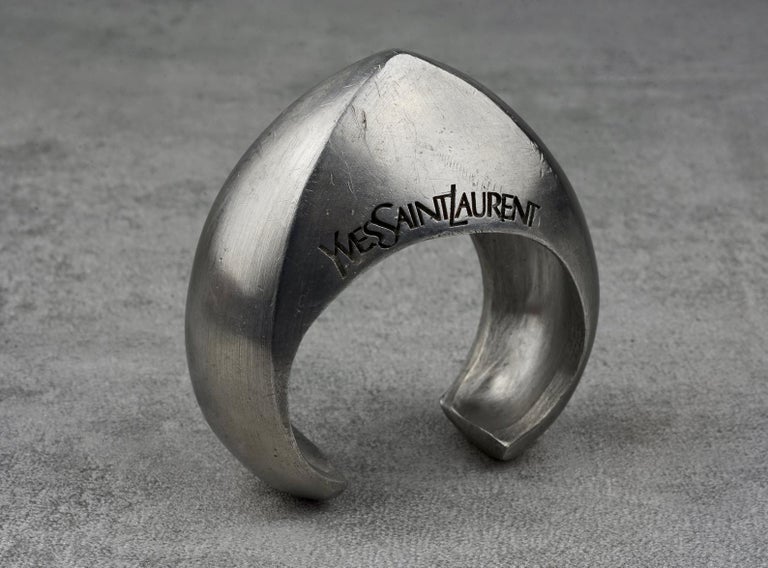 Vintage YVES SAINT LAURENT Ysl Futuristic Asymmetric Cuff Bracelet For ...