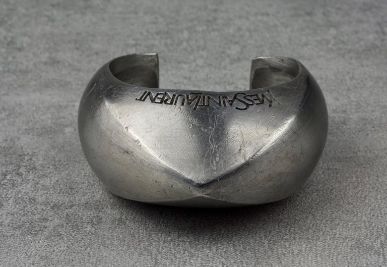 Vintage YVES SAINT LAURENT Ysl Futuristic Asymmetric Cuff Bracelet For ...