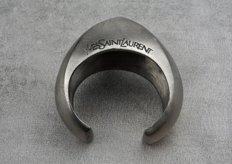 Vintage YVES SAINT LAURENT Ysl Futuristic Asymmetric Cuff Bracelet For ...
