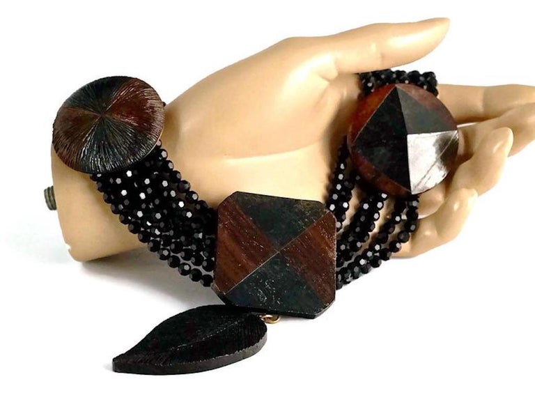 Vintage YVES SAINT LAURENT Ysl Geometric Wood Marquetry Multi Layer ...