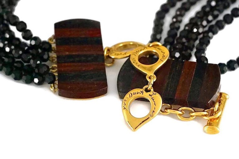 Vintage YVES SAINT LAURENT Ysl Geometric Wood Marquetry Multi Layer ...