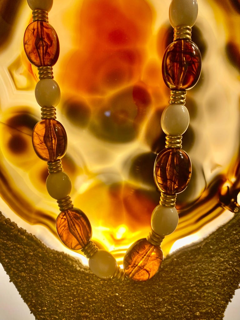 Vintage Yves Saint Laurent YSL Necklace Amber, circa 1990s at 1stDibs