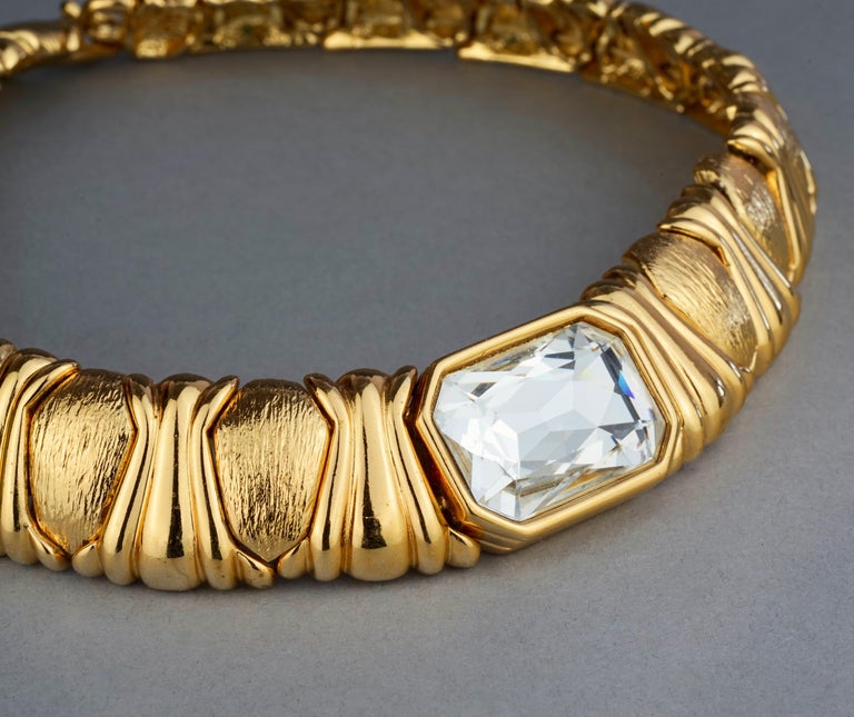 Vintage YVES SAINT LAURENT Ysl Rhinestone Choker Necklace For Sale at ...