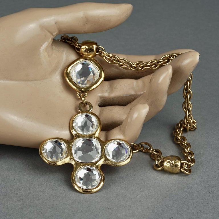 Vintage YVES SAINT LAURENT Ysl Robert Goossens Jeweled Cross Necklace ...