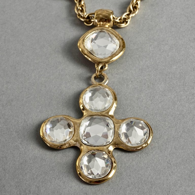 Vintage YVES SAINT LAURENT Ysl Robert Goossens Jeweled Cross Necklace ...