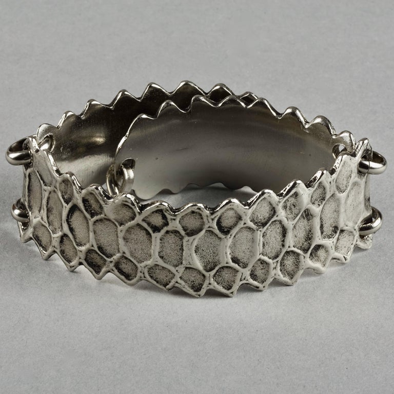 Vintage YVES SAINT LAURENT Ysl Snake Pattern Silver Choker Necklace For ...