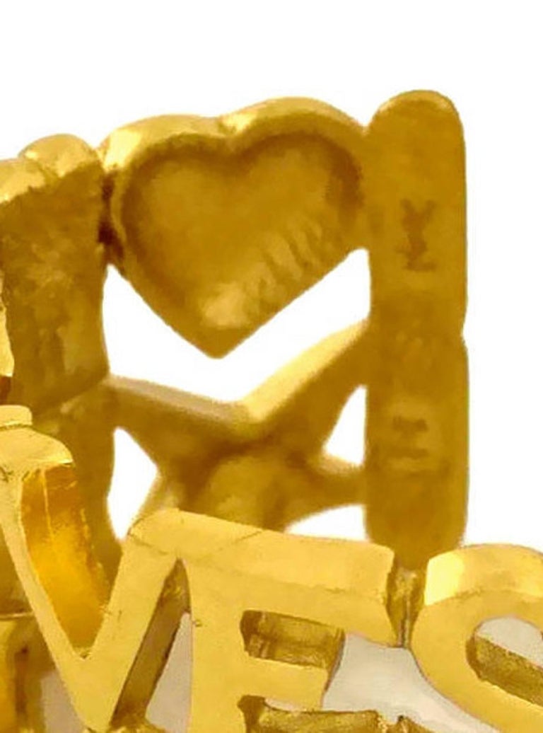 Vintage YVES SAINT LAURENT Ysl Spelled Letter Bracelet Cuff For Sale at ...