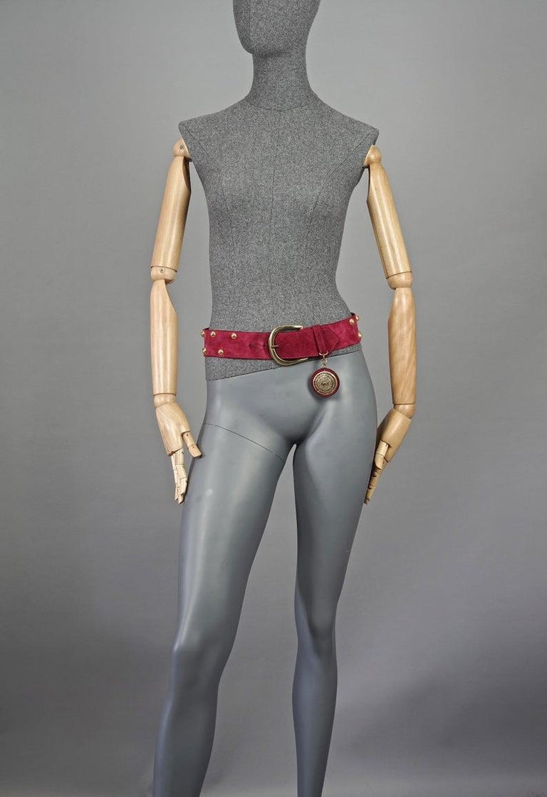 Vintage YVES SAINT LAURENT Ysl Studded Medallion Red Belt at 1stDibs ...