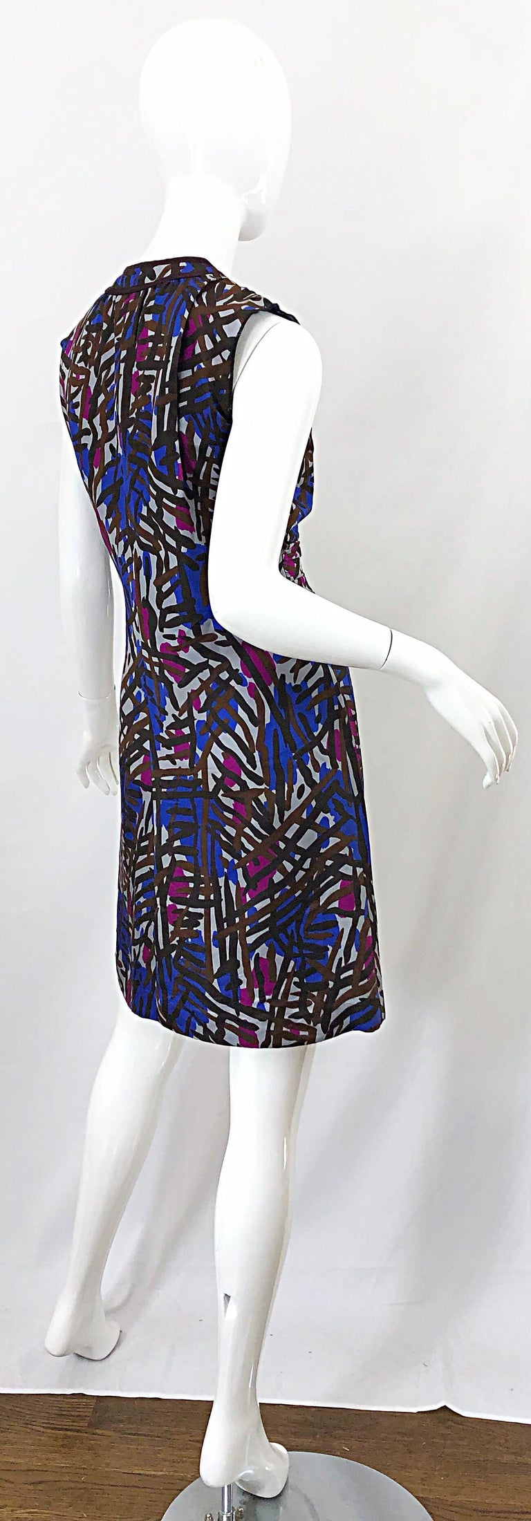 Vintage YSL Yves Saint Laurent YSL Tribal Graffiti Purple + Pink Silk ...