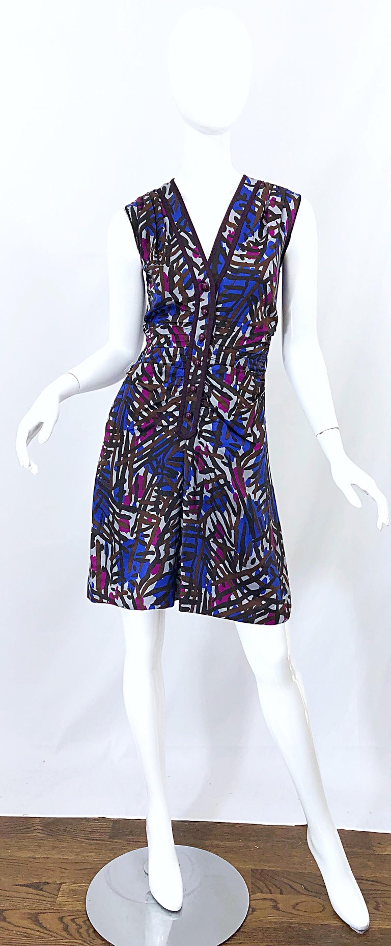 Vintage YSL Yves Saint Laurent YSL Tribal Graffiti Purple + Pink Silk ...