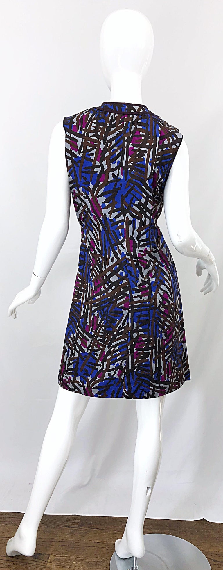 Vintage YSL Yves Saint Laurent YSL Tribal Graffiti Purple + Pink Silk ...
