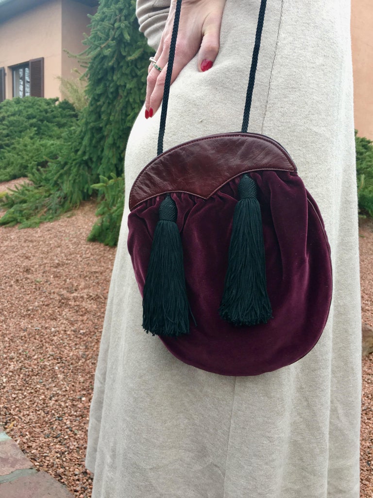 Vintage YVES SAINT LAURENT Ysl Velvet Tassel Russian Collection Bag at ...