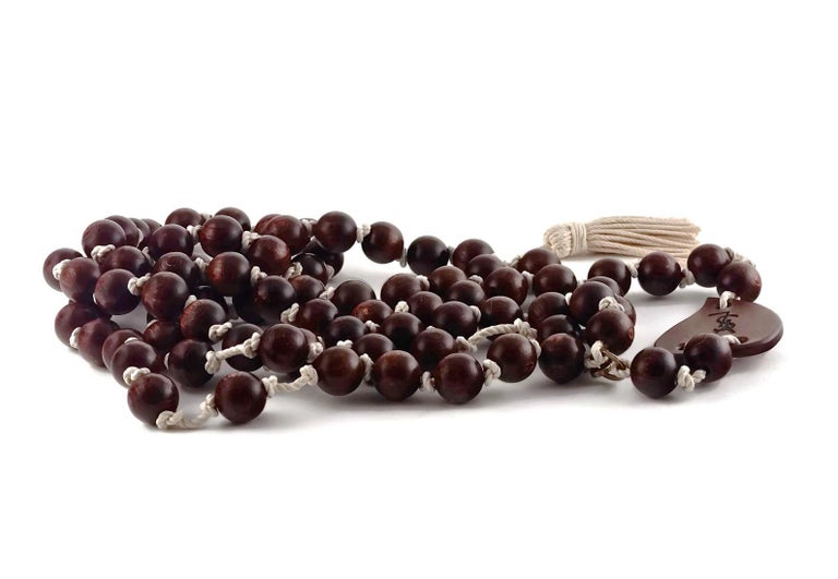 Vintage YVES SAINT LAURENT Ysl Wood Heart Rosary Tassel Belt Necklace ...
