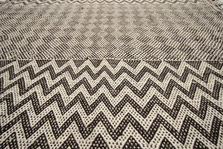 Vintage Zanafi Moroccan Kilim Rug with Zillij Style, Moroccan Tile ...