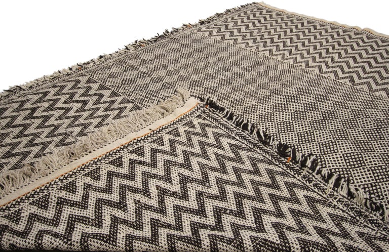 Vintage Zanafi Moroccan Kilim Rug with Zillij Style, Moroccan Tile ...