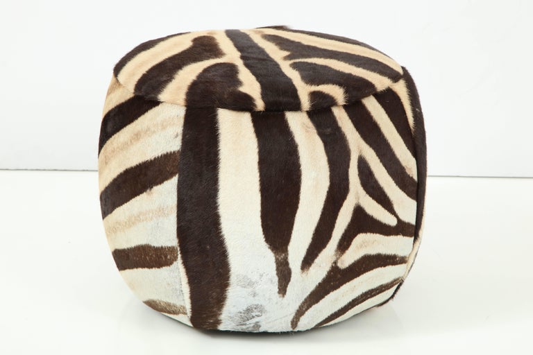 Vintage Zebra Ottoman at 1stDibs | brown zebra ottoman, zebra ottomans ...