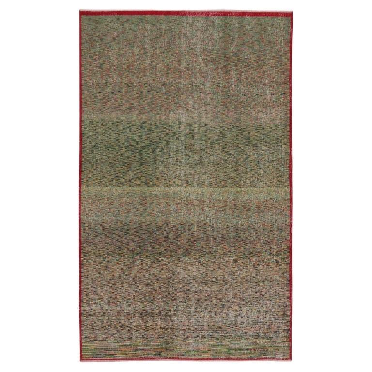 Vintage Zeki Müren Rug in Green with Polychromatic Geometry, by Rug and ...