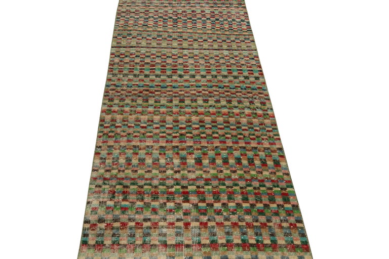 Vintage Zeki Muren Runner in Polychromatic Geometric Pattern, by Rug ...