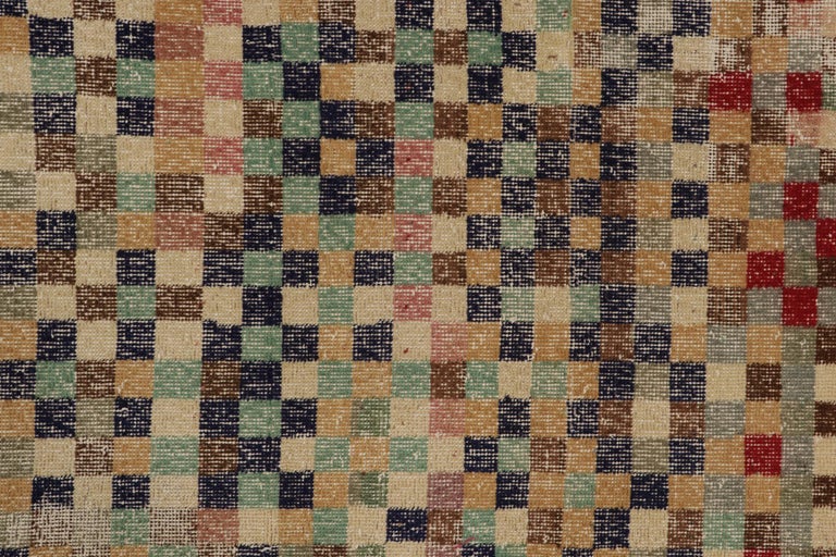 Vintage Zeki Muren Runner in Polychromatic Geometric Pattern, by Rug ...