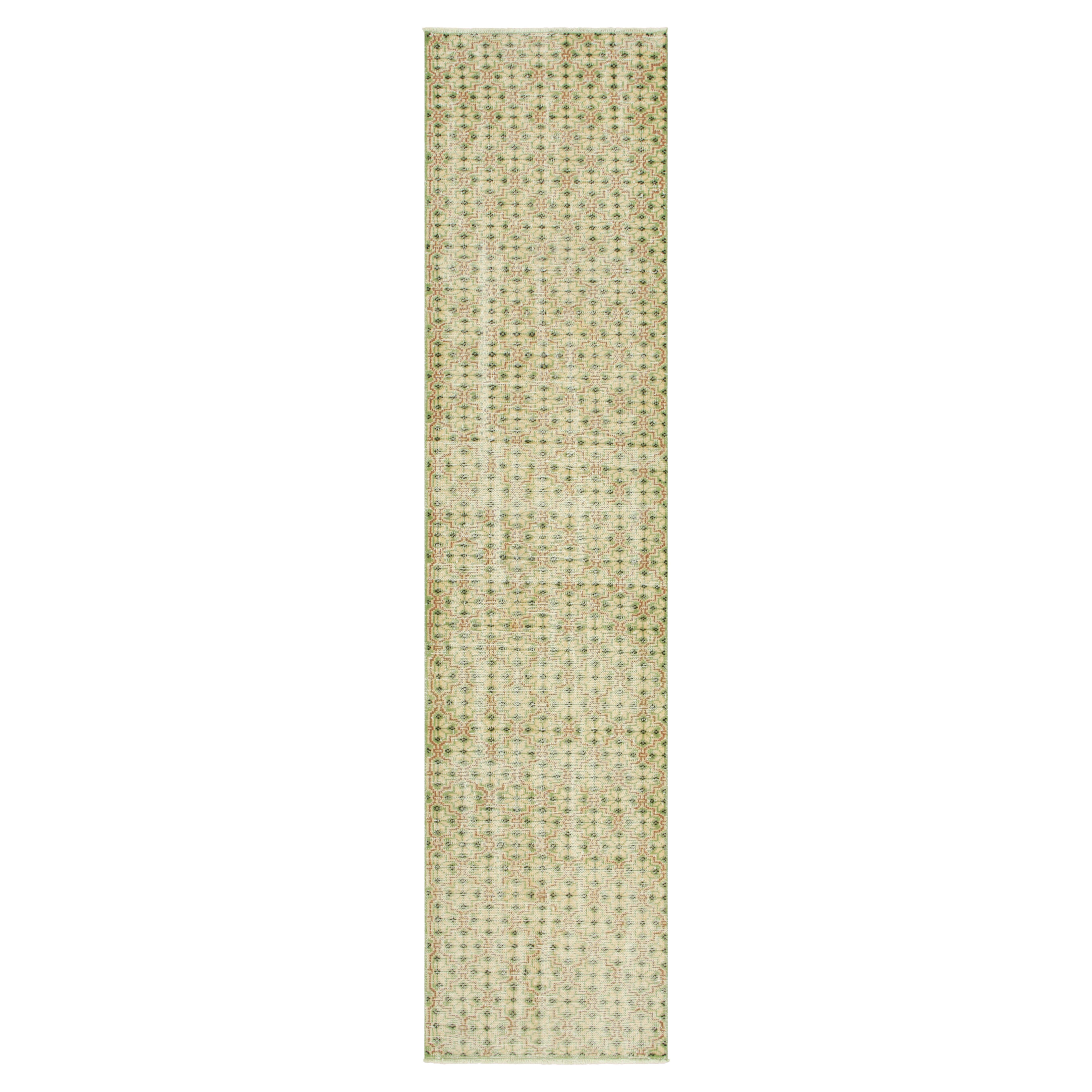 Vintage Turkish Runner Rug in Green with Floral Patterns, from Rug and ...