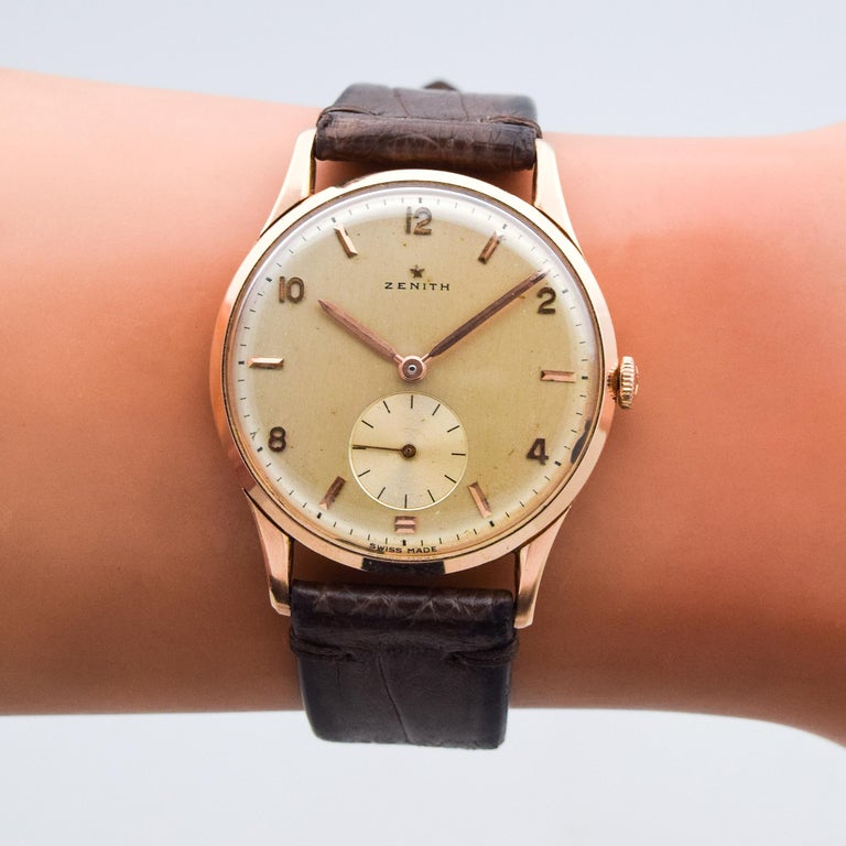 Vintage Zenith 18 Karat Rose Gold Dress Watch, 1956 at 1stDibs | zenith ...