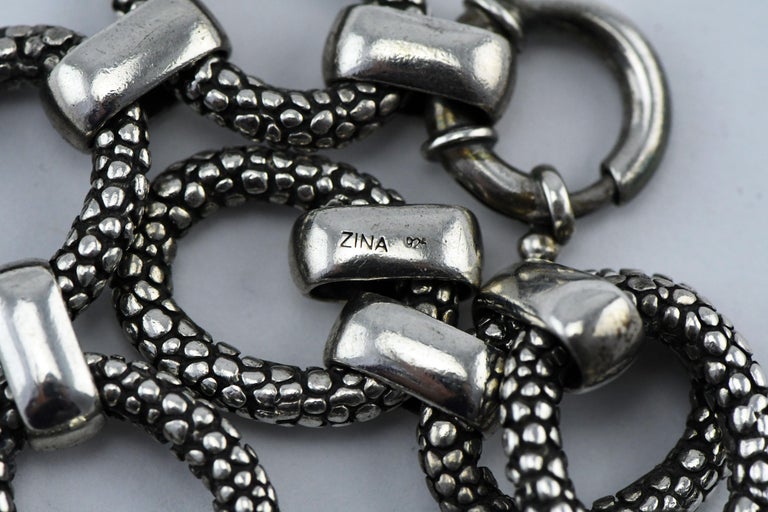 Vintage Zina of Beverly Hills Sterling Silver Heavy Link Bracelet For ...