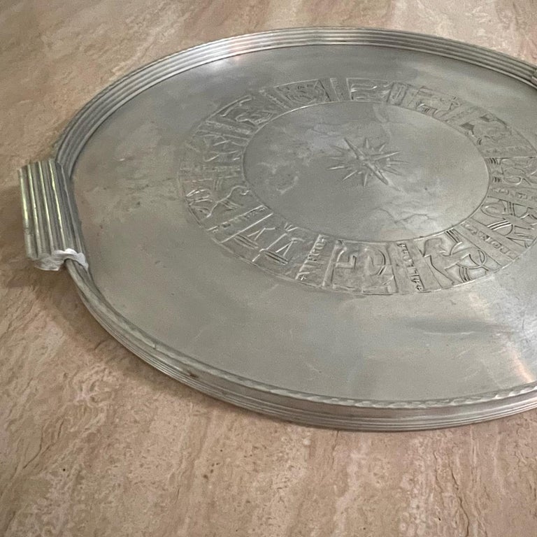 Vintage Zodiac Astrology Metal Serving Tray by Arthur Armour, 1960s For ...