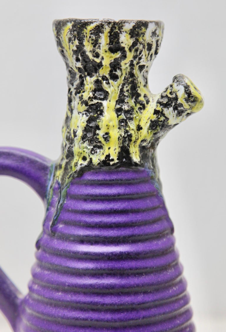 Vintage, Pitcher Fat Lava Hand Decorated Glaze, W-Germany, 1960s Signed ...