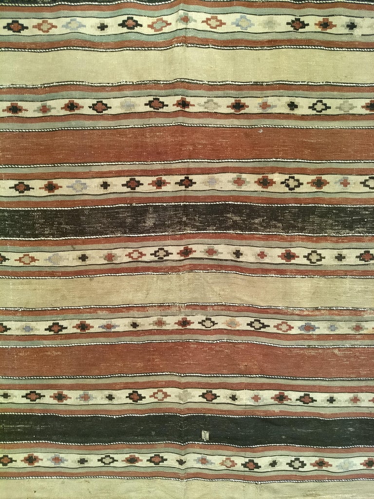 Early 1900s Persian Shahsavan Kilim with Southwestern Earth Tone Colors ...