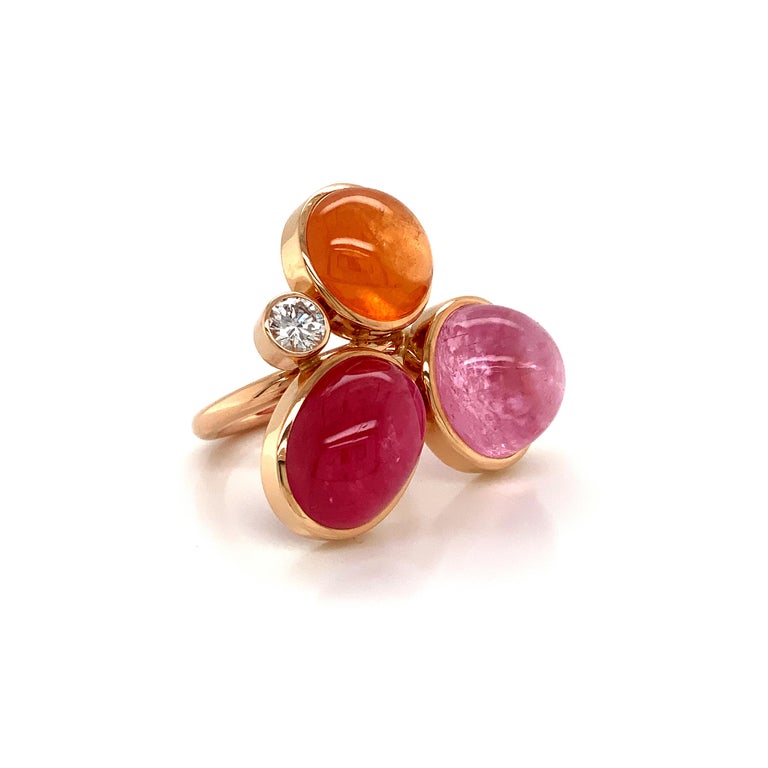 Georg Spreng - Viola Ring 18K Gold Mandarin, pink Tourmaline, Rubelite ...