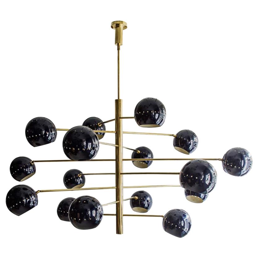 Viola Sputnik Lamp 16 Purple Color Shades, Brass Structure by Diego ...