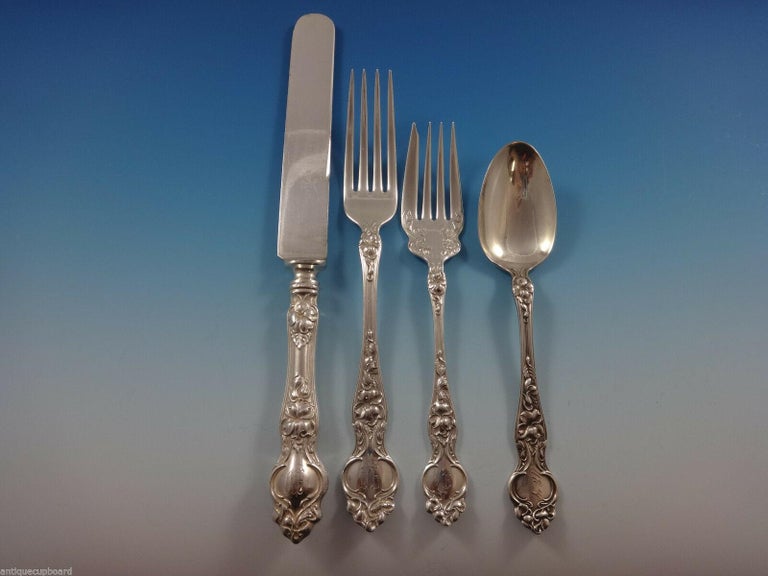 Violet by Wallace Sterling Silver Flatware Set for 12 Service, 88 Pieces at 1stDibs | wallace ...