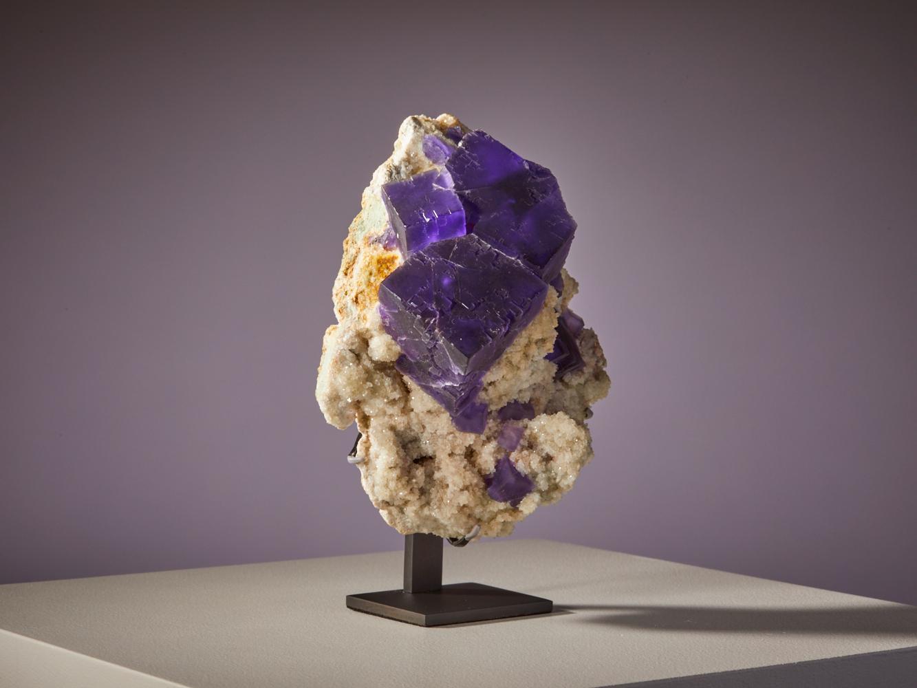 Violet Fluorite Elegance: Paired with White Quartz from Berbes, Spain ...