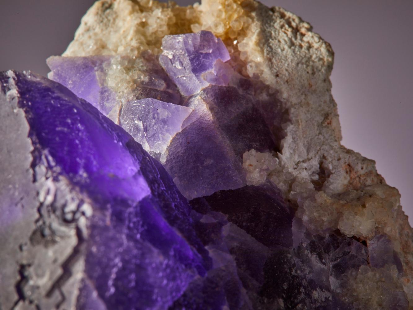 Violet Fluorite Elegance: Paired with White Quartz from Berbes, Spain ...