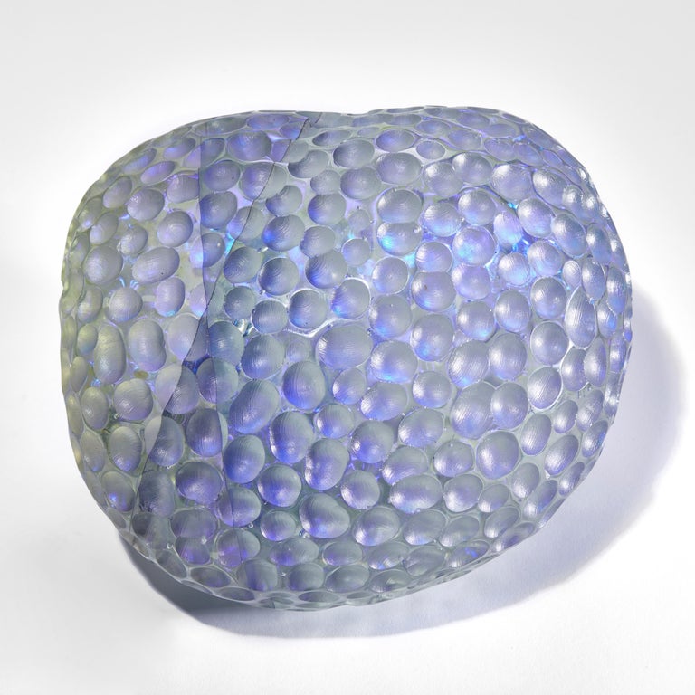 Violet Moon Rock, a Clear, Grey and Purple Textured Glass Sculpture by ...