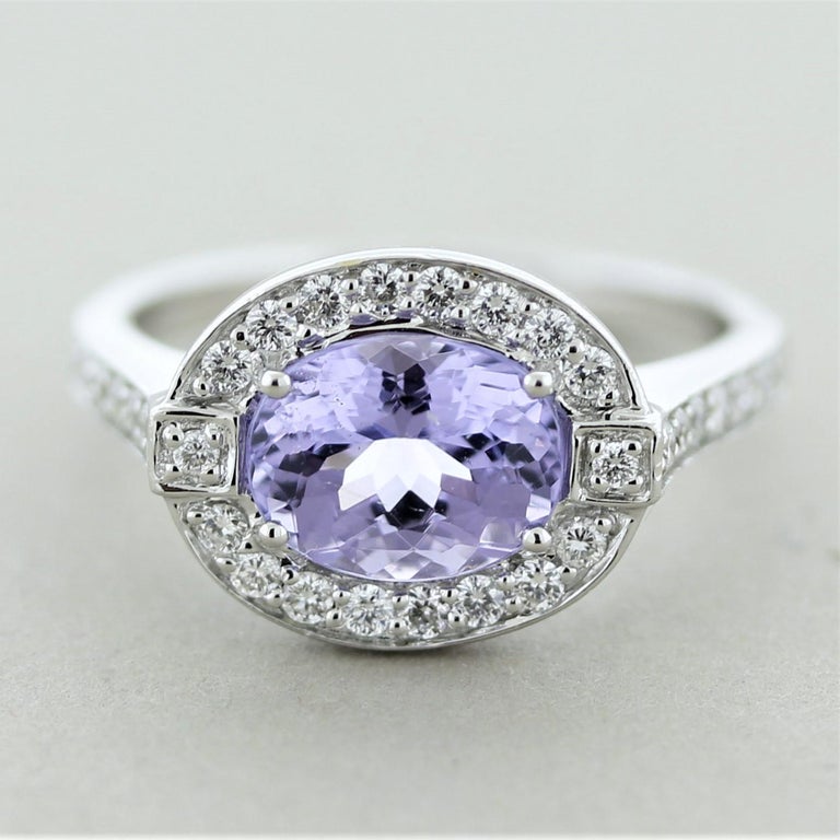 Violet Spinel Diamond Gold Ring For Sale at 1stDibs