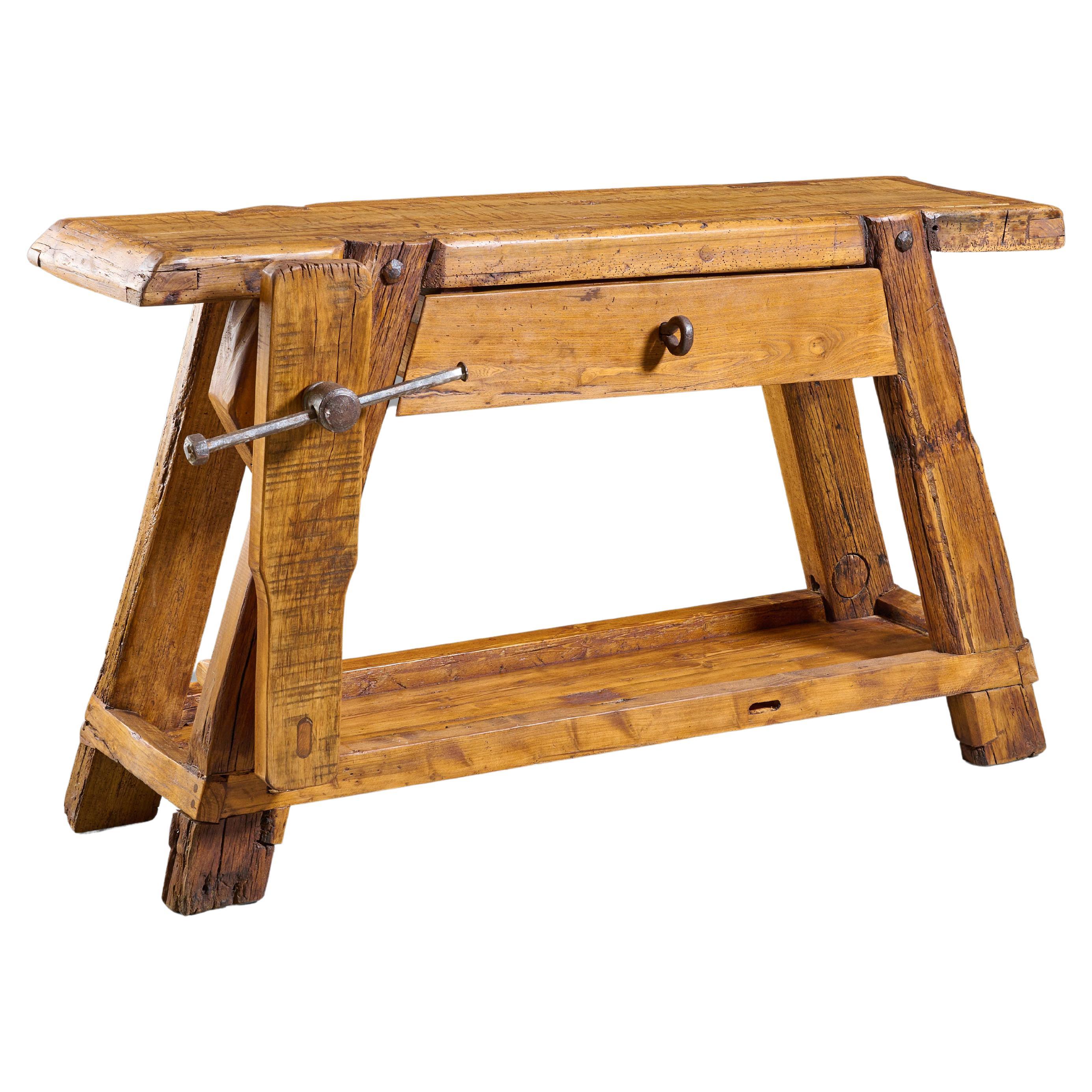 Industrial Cabinet Maker's Workbench Attributed to Hammacher Schlemmer ...