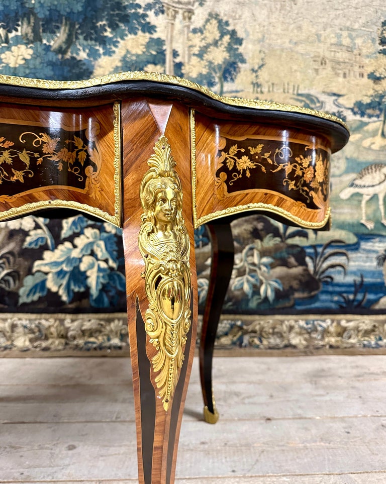 Violin Shaped Middle Table In Marquetry, Or Desk, Napoleon III Period ...
