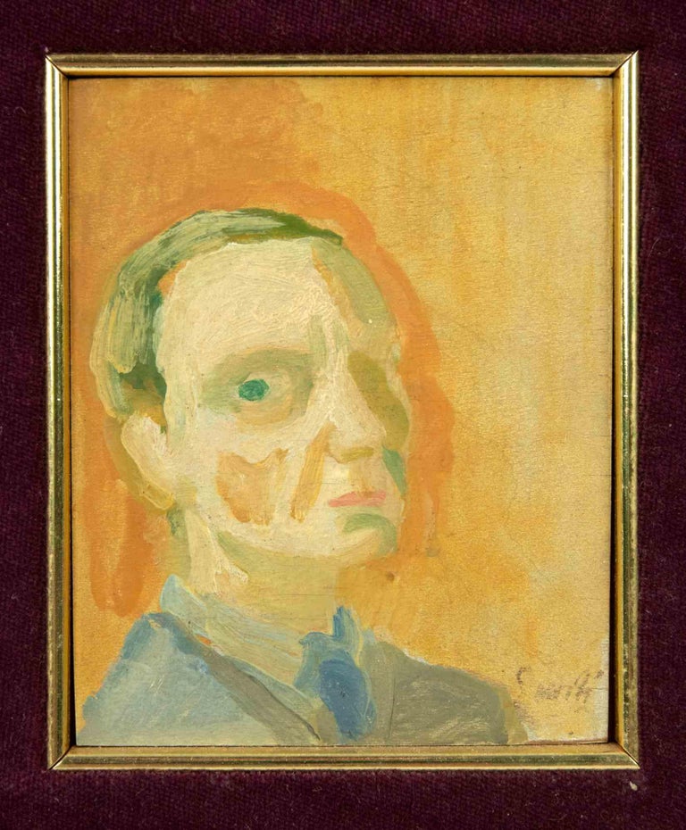 Virgilio Guidi - Portrait - Tempera on Board by Virgilio Guidi - Mid ...