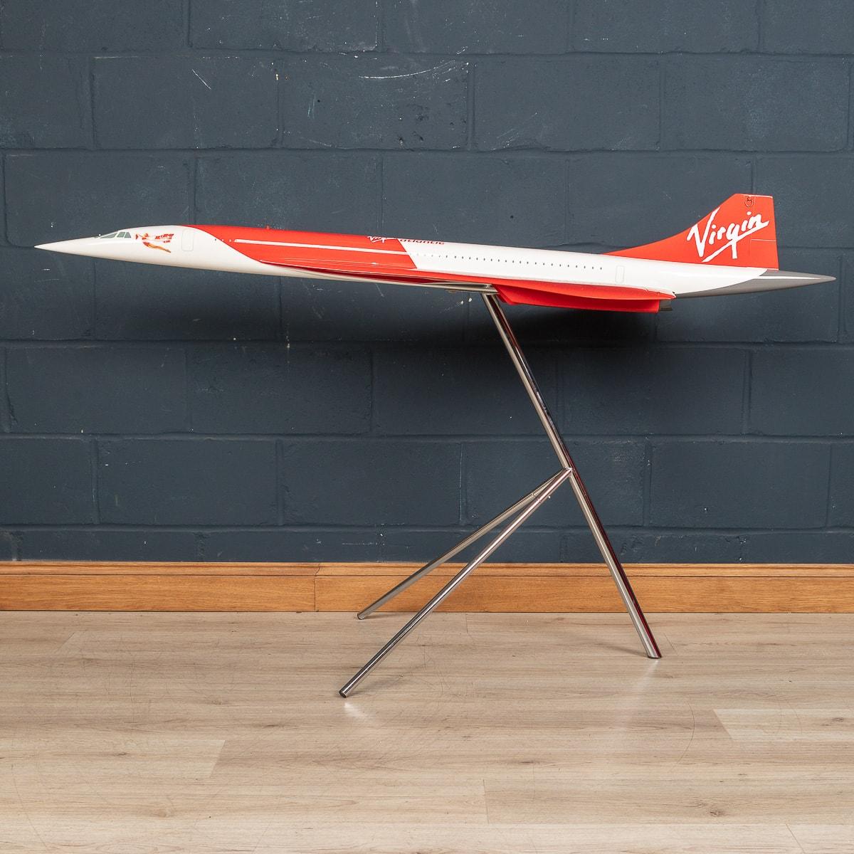 Virgin Airlines Concorde Model on Original Chrome Stand, circa 2003 at ...
