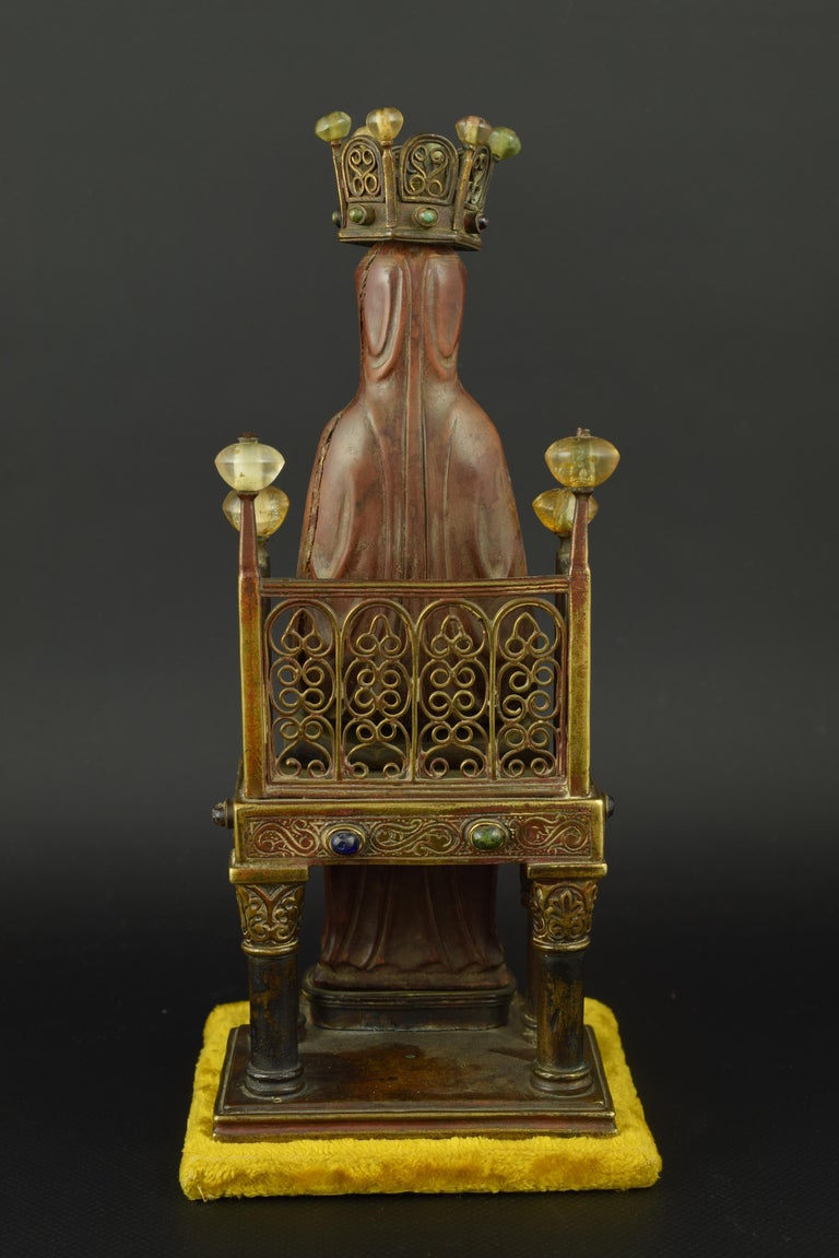 Virgin with Child Enthroned, Boxwood, Bronze and Carved Rock Crystal ...