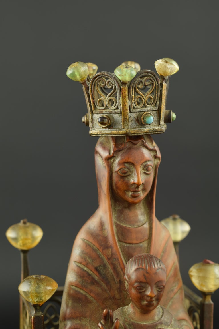 Virgin with Child Enthroned, Boxwood, Bronze and Carved Rock Crystal ...