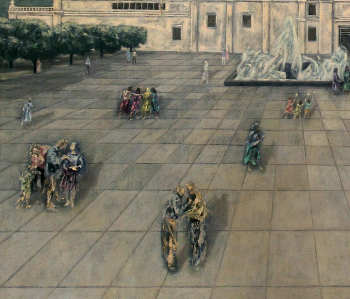 Virginia Cuthbert - Magic Realism Cityscape For Sale at 1stDibs