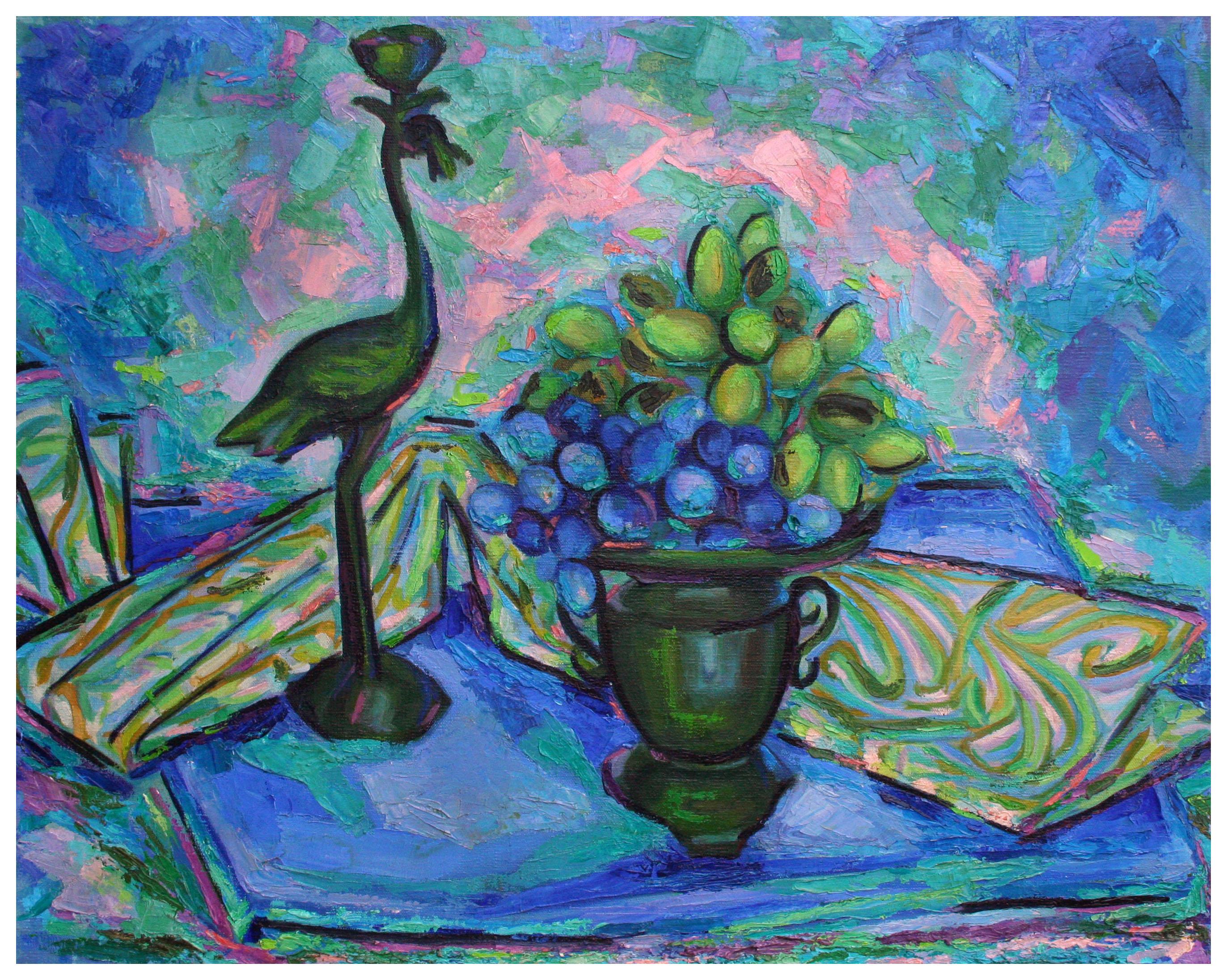 Steve Capper - Still Life Painting of Orchids with Violet Pots by ...