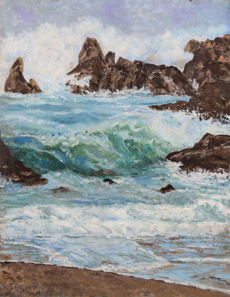 Virginia Shackles - Rocky Seascape; Monterey, California at 1stDibs