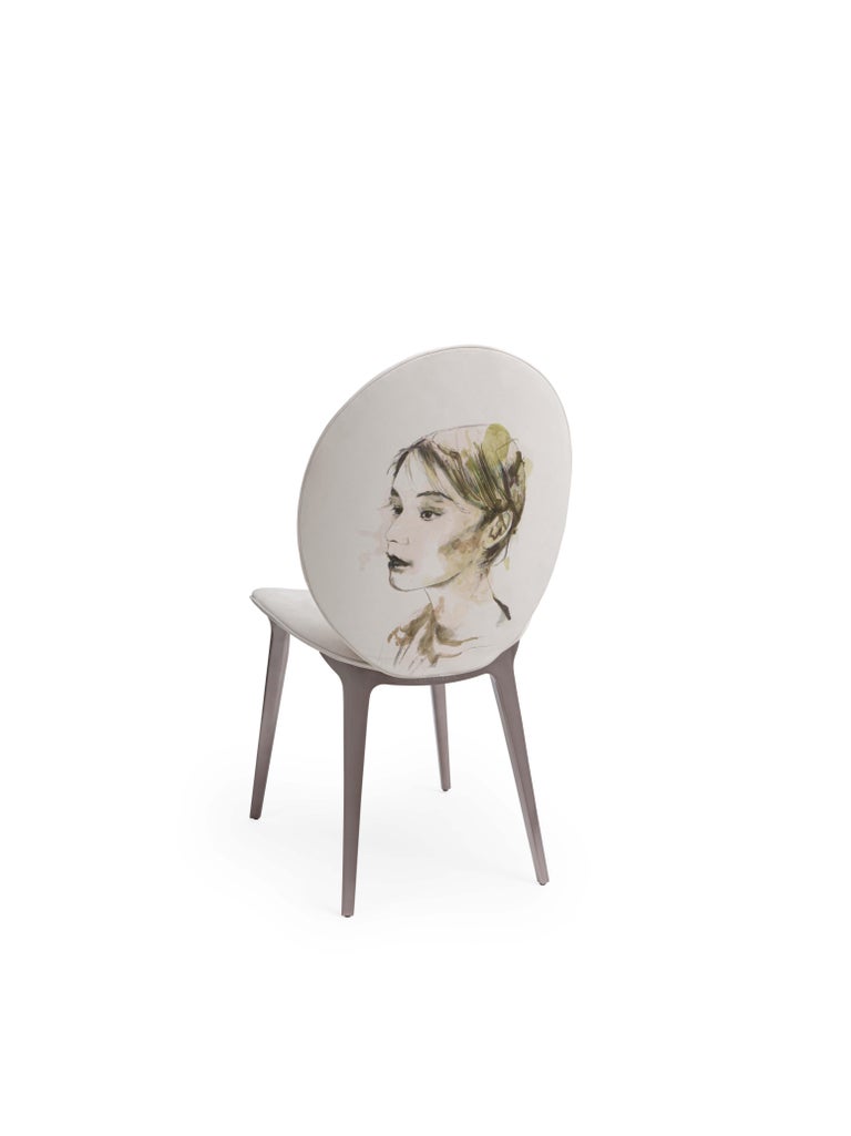 Visionnaire Astrid Padded Chair with Domenico Grenci Painting For Sale ...