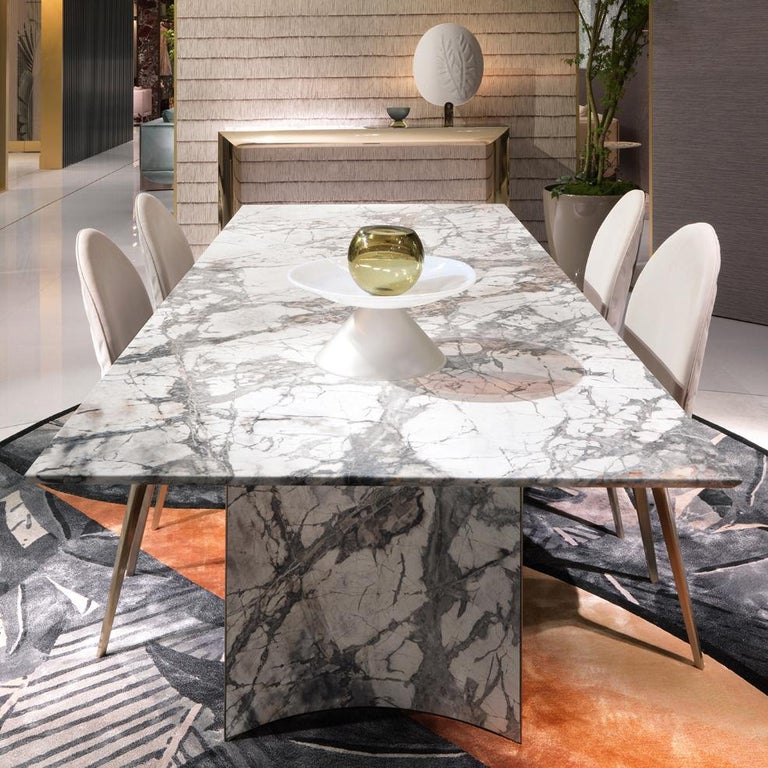 Visionnaire Kerwan Dining Table, Invisible Grey Marble by Alessandro La ...