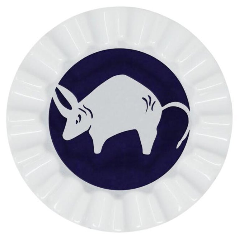Viso Porcelain Taurus Zodiac Sign Key Tray VPK0101-TA in White and Navy ...