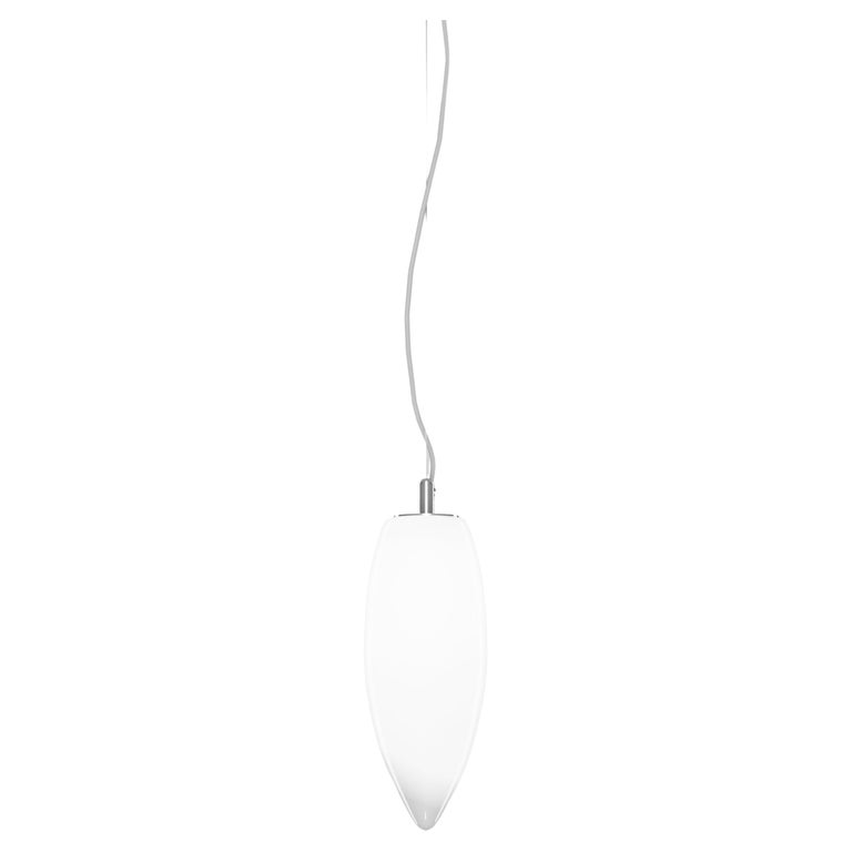 Vistosi Baco Pendant Light SP P in White Shaded Glass by Mauro Olivieri ...