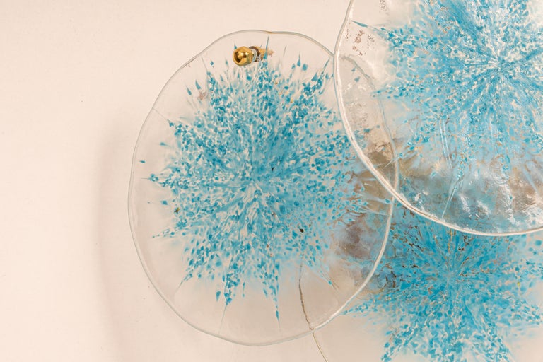 Vistosi Blue Glass Disc Wall Light, Italy, 1960s For Sale at 1stDibs